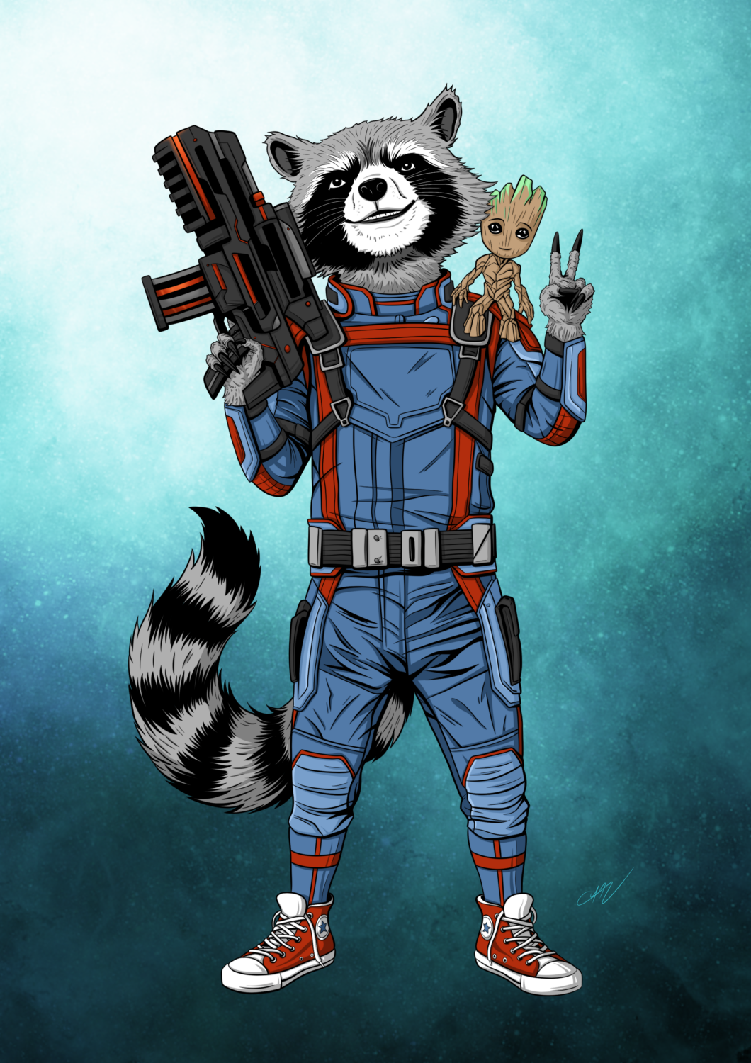 Rocket & Groot - Atelier d'art Cyan - Art of Dualcorp